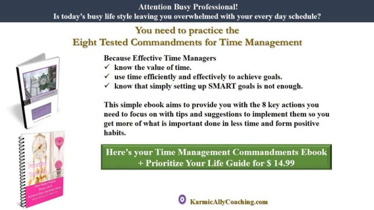 Time Management Commandments and Life Priorities Bundle Karmic Ally ...